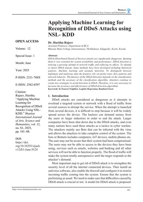 Pdf Applying Machine Learning For Recognition Of Ddos Attacks Using