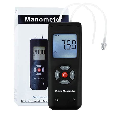 Digital Manometer Dual Port Hvac Gas Air Pressure Meter Gauge Differential Pressure Manometer