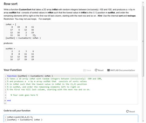 Solved Matlab Homework We Have To Use Row Sort We Can Not