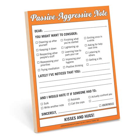 Passive Aggressive Paper Notepad Artandscience