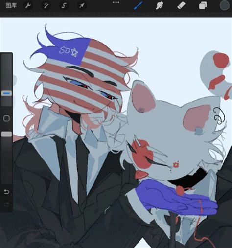 America X Japan Countryhumans Dễ Thương