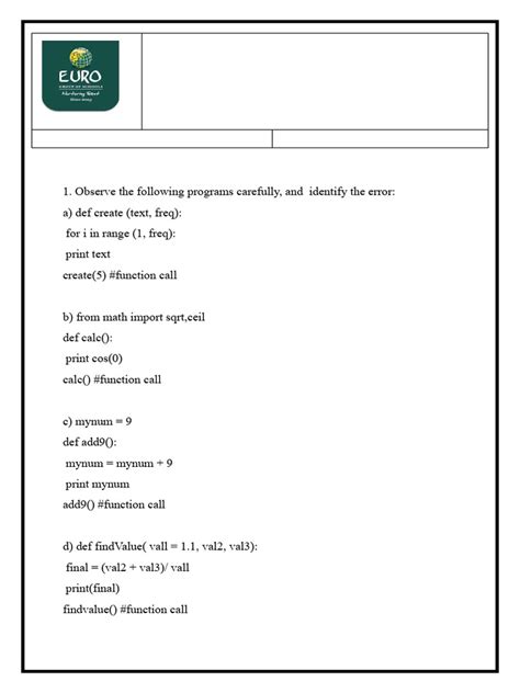 Working With Function Assignment Pdf