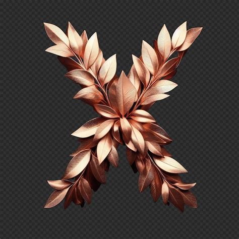 Premium Psd Rose Gold Leaf Calligraphy Masterpiece Png