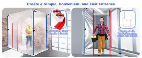 Uouteo Dust Barrier Poles10 Ft Dust Containment Pole Pack Of 4 With