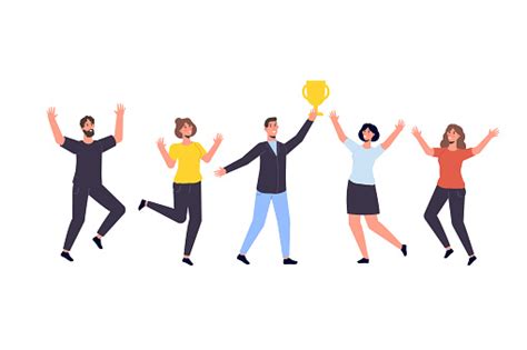 효과적인 시간 관리 사람들은 사업 계획을 완료했습니다 팀 기뻐 작업 완료 그림 검사 보기에 대한 스톡 벡터 아트 및 기타 이미지