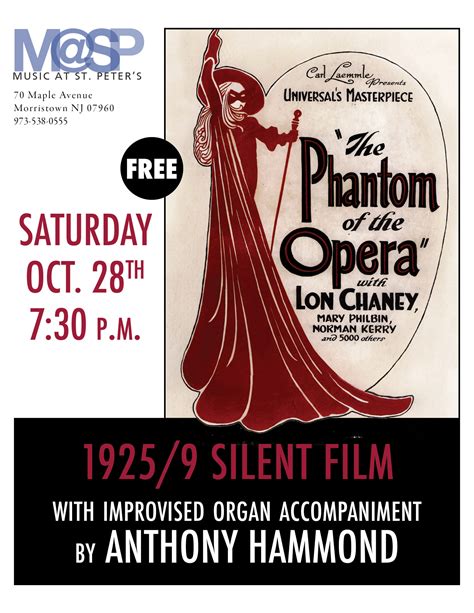 Phantom Of The Opera 1925 Plakat Phantom Opera 1925 Editorial Stock