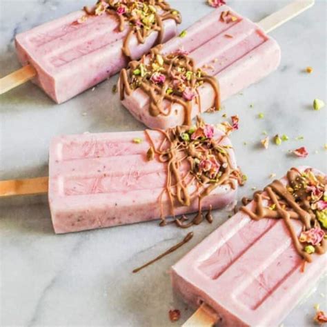 Strawberry Rose Coconut Milk Popsicles This Healthy Table