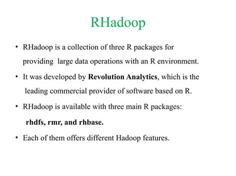 Integration Method Of R And Hadoop And Intro PPTX