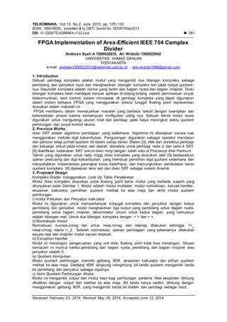 Telkomnika Fpga Implementation Of Area Efficient Ieee 754 Complex PDF