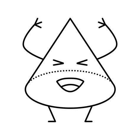 Cone Geometric Shape Character Line Icon Vector Illustration 21163770