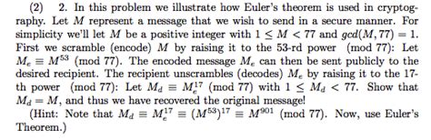 Solved In This Problem We Illustrate How Eulers Theorem Is