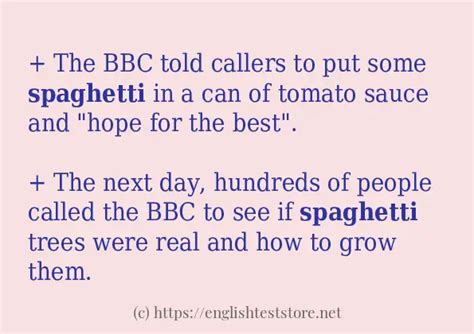 Spaghetti Use In Sentences Englishteststore Blog