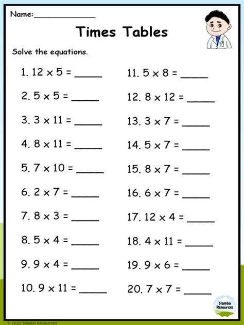Grade 3 Multiplication Times Tables Worksheet 8 Pdf Worksheets Library
