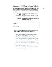 Oracle On IBM Power Level Quiz Answers Revealed Course Hero