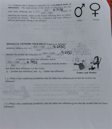 Solved C Suppose That A Disease Is Inherited Via A Chegg Com