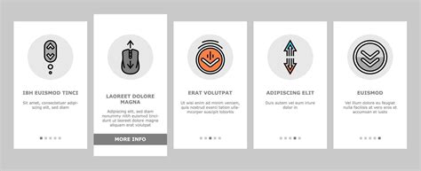 Scroll Computer Mouse Cursor Onboarding Icons Set Vector 9770562 Vector