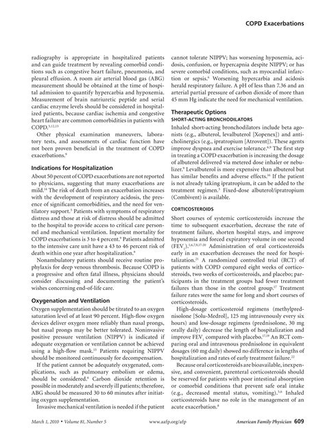 Management Of Copd Exacerbations PDF Lung And Respiratory Health Diseases And Conditions