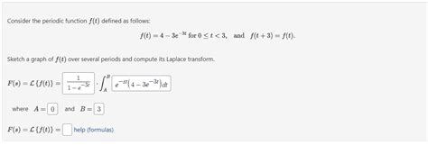 Solved Consider The Periodic Function F T Defined As Chegg