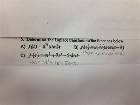 Solved Determine The Laplace Transform Of The Functions