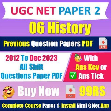 All Year PDF Ugc Net History Question Paper With Answer Key Pdf Or Previous Year Paper With