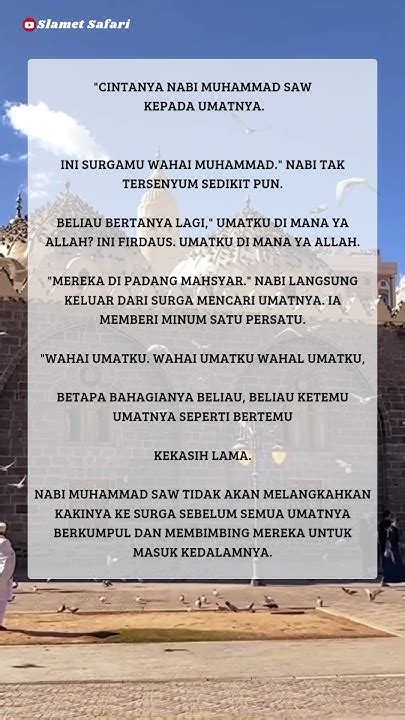 Cinta Nabi Muhammad Saw Kepada Umatnya Youtube