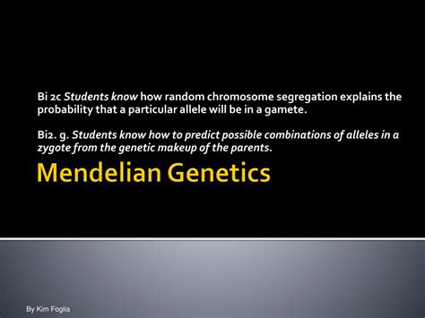 PPT Mendelian Genetics PowerPoint Presentation Free Download ID