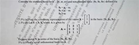 Solved Consider The Standard Basis For R3 E1 E2 Es Chegg Com