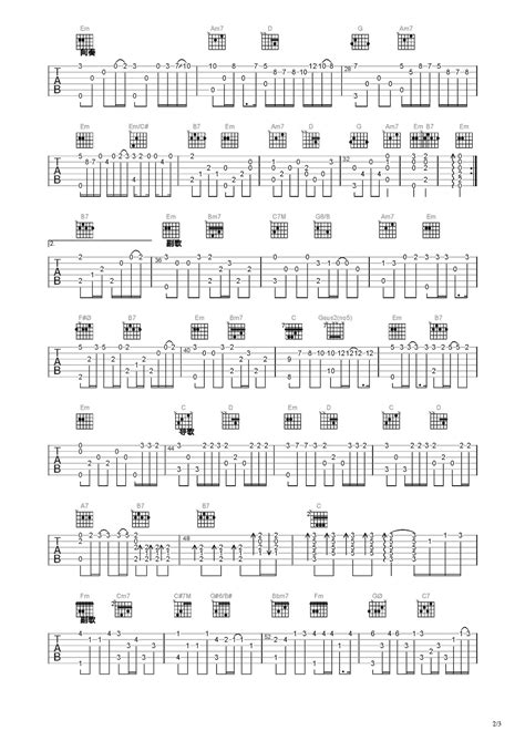 《如愿》吉他简谱c调指弹谱王菲 吉他曲谱 师谦曲谱网