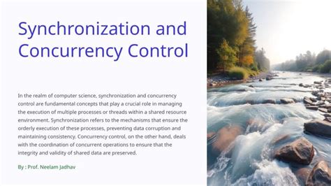 Synchronization And Concurrency Unit Vpptx