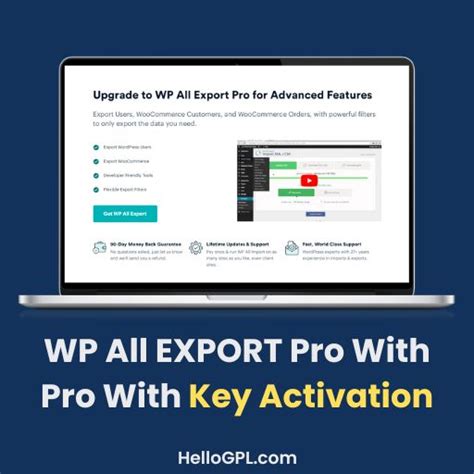 WP All Export Pro Activation With Key Lifetime Auto Update