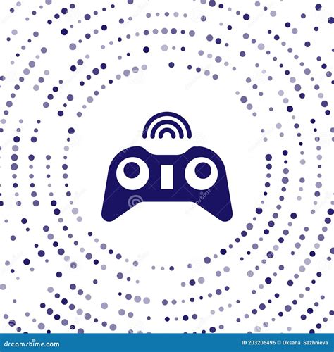 Blue Wireless Gamepad Icon Isolated On White Background Game Controller Abstract Circle Random