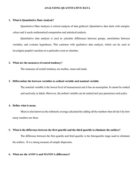 Solution Chapter 14 Analyzing Quantitative Data Questionnaires Studypool