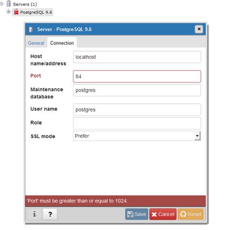 Postgresql How Connect To Db Posgresql In Pgadmin4 With Port 84