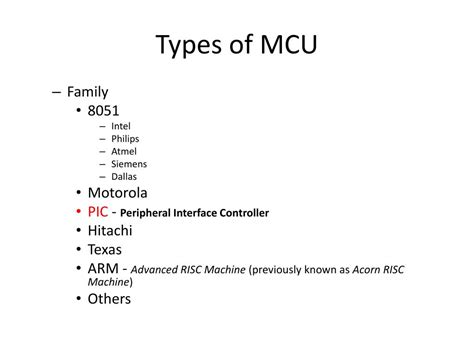 PPT MCU Microcontroller Unit PowerPoint Presentation Free