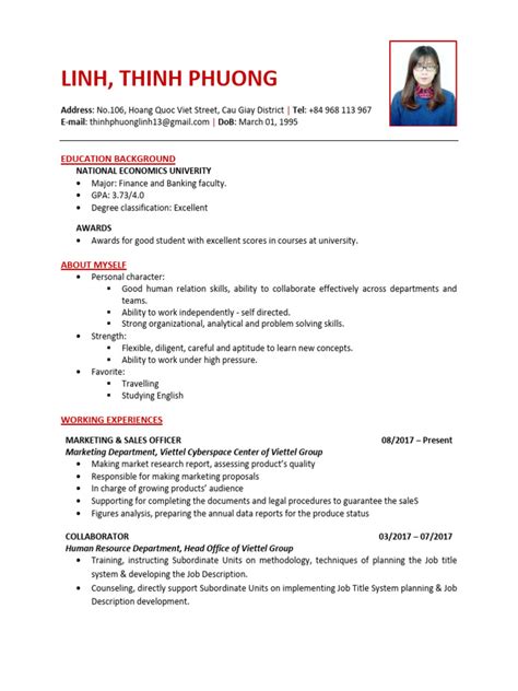 Cv Thinh Phuong Linh Linkedin Pdf Learning Human Communication
