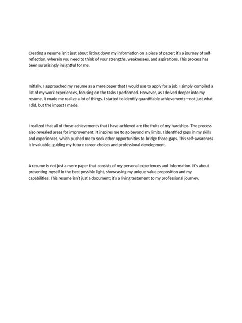 Resume Reflection Pdf