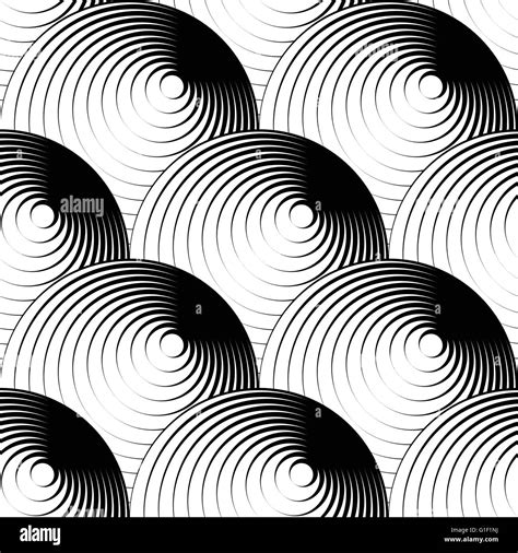 Geometric Seamless Pattern With Concentric Circles Rings Stock Vector Image And Art Alamy