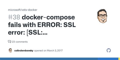 Docker Compose Fails With ERROR SSL Error SSL CERTIFICATE VERIFY FAILED Certificate Verify