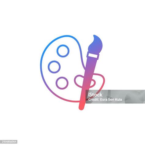 페인팅 팔레트 그라데이션 색상 실선 아이콘 디자인 인포그래픽 웹 페이지 모바일 앱 Ui Ux 및 Gui 디자인에 적합합니다 이젤에 대한 스톡 벡터 아트 및 기타 이미지