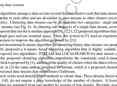 Classification Of Clustering Data Streams Literature Download Scientific Diagram