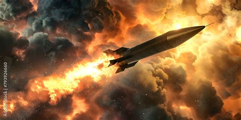 Hypersonic Missile Launch Smoke And Fire Background Dynamic Hypersonic Missile Launch With