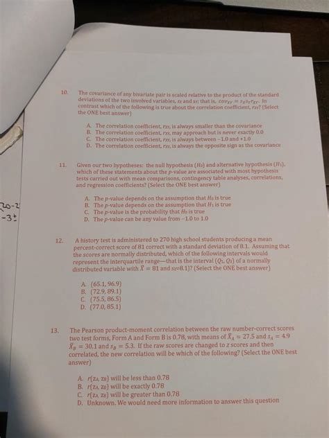 Solved 10 The Covariance Of Any Bivariate Pair Is Scaled
