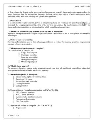 Cs Compiler Design PDF