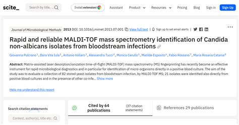 Rapid And Reliable Maldi Tof Mass Spectrometry Identification Of Candida Non Albicans Isolates
