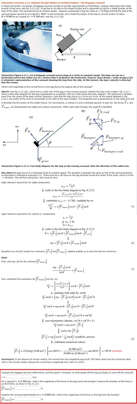 Solved Interactive Exercises Uniform Circular Motion Chegg