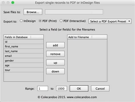 data merge to uniquely named interactive pdfs colecandoo