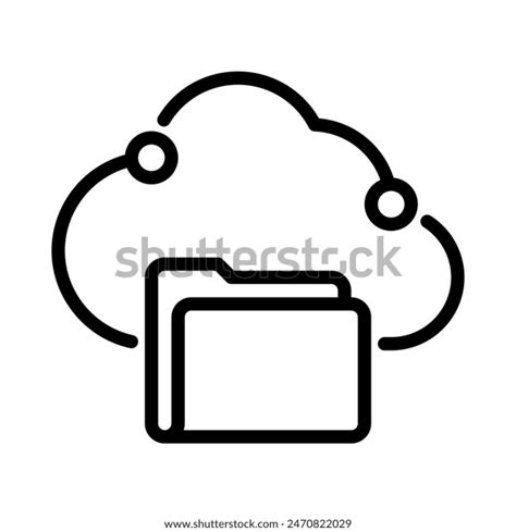 Cloud Folder Icon Outline Style Isolate Stock Vector Royalty Free 2470822029 Shutterstock