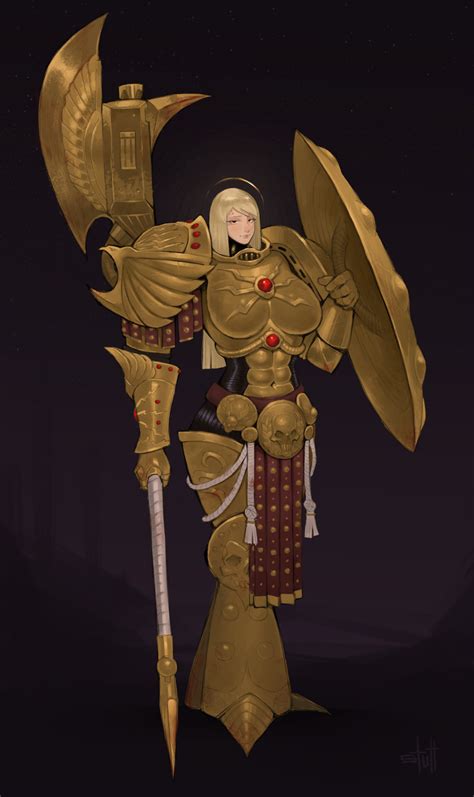 Rule 34 1girls Adeptus Custodes Armor Armored Female Axe Big Breasts