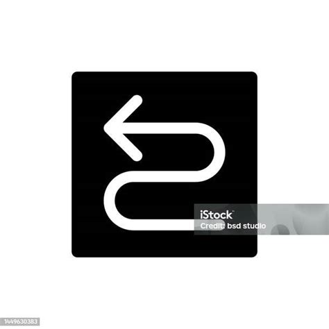 왼쪽 구불 구불 한 도로 화살표 검은 색 문자 모양 Ui 아이콘 0명에 대한 스톡 벡터 아트 및 기타 이미지 0명 개념 거리 Istock