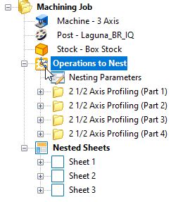 Profile Nest Module Create Machining Operations Operations To Nest Setup
